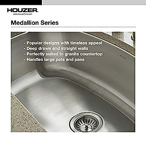 Houzer MGS-3018-1 Medallion Gourmet Series Undermount Stainless Steel Large Single Bowl Kitchen Sink