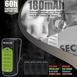 Retevis AI Active Noise Reduction Walkie Talkie Earpiece with Mic,Double PTT,Compatible RT22 RT21 RT68 RB85 NR10 Two Way Radio,Rechargeable C-Type 2 Way Radio Earhook Headset(1 Pack)
