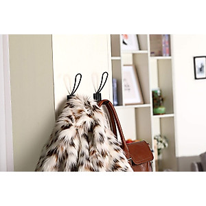 OUSHINAN Rustic Entryway Hooks | 10 Pack of Black Wall Mounted Vintage Double Coat Hangers with Large Metal Screws Included