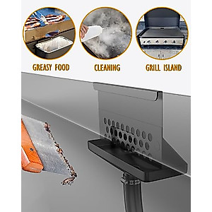 Rear Grease Drainage Funnel for Blackstone Grease Cup Upgrade, Integrated Grease Gate, Innovative Blackstone Accessories, Flexible Large Capacity, Liners Free