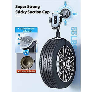 VICSEED Universal Car Phone Holder Mount [Ultimate Silicone Protection] Long Arm Suction Cup Phone Mount for Car Dashboard Windshield Vent Hands Free Cell Phone Holder Car Compatible with All Phones