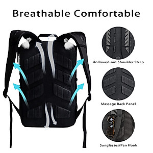 COTS Business Backpack, Water Resistant Anti-Theft Travel Casual Laptop Daypack 15.6 Inch Notebook, 21 Liters (Black)