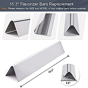 15.3 inch 7636 Flavorizer Bars Compatible for Weber Spirit 300 Series, Spirit E310 E320 E330 S310 S320 S330 Grills, 5-Pack Stainless Steel Flavor Bars Grill Parts for Weber 7636, Spirit e-310 Grill