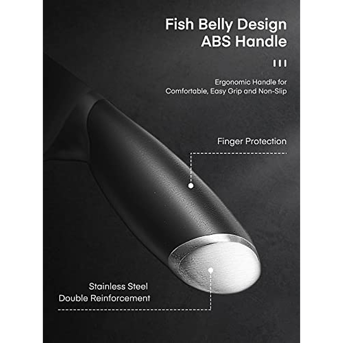 Knipan Knife Set, 8-Piece Premium Knife Block Set with High Carbon German Steel, 5 Knives, Sharpening Steel, Multi-Purpose Scissors, Block of Wood, Ergonomic ABS Handle