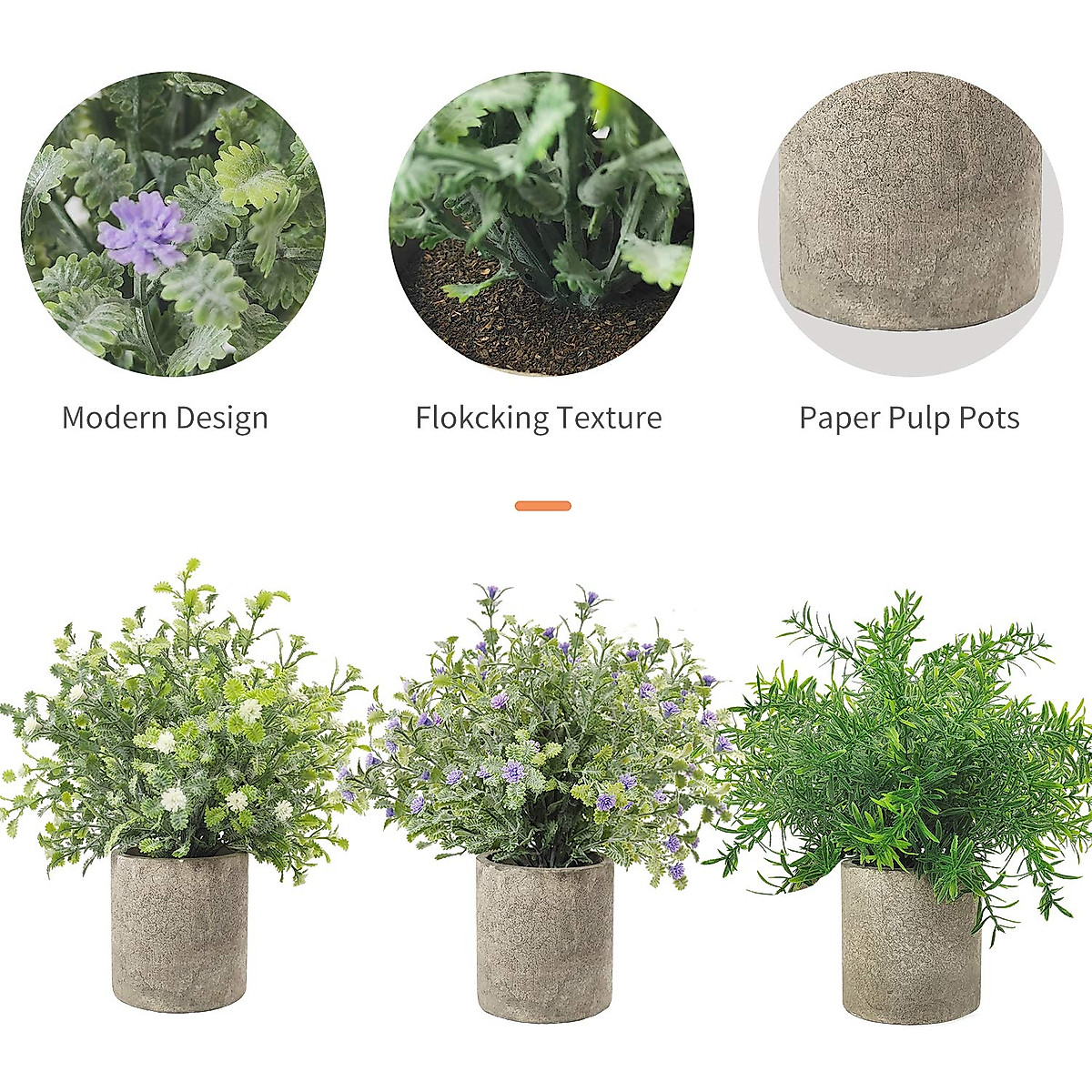 3 Pack Small Potted Artificial Plastic Plants,Mini Fake Rosemary Plant Faux Flower Houseplants for Home Decor Indoor,9.5" Tall Greenery Plants for Wedding Home Office Desk Garden,Indoor &Outdoor