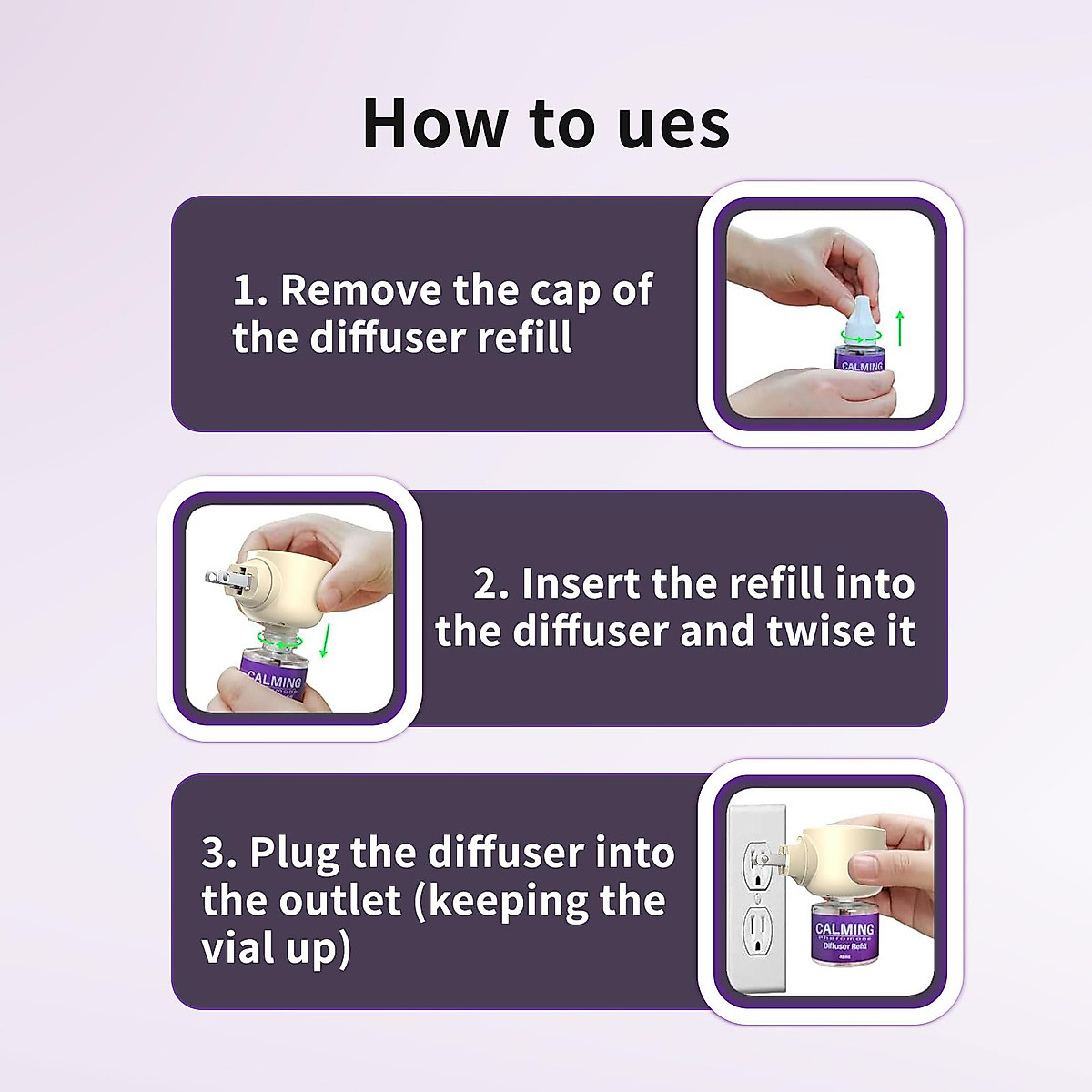 Cat Calming Diffuser Plug-in, Pheremones Calming Diffuser for Cats and Dog Multicat Diffuser Starter Kit Compatible with Cat Calming Spray, ONLY Diffuser Head