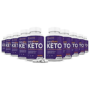 (10 Pack) Extra Burn Keto Pills 800MG Includes Patented goBHB® Exogenous Ketones Advanced Ketosis Support for Men Women 600 Capsules