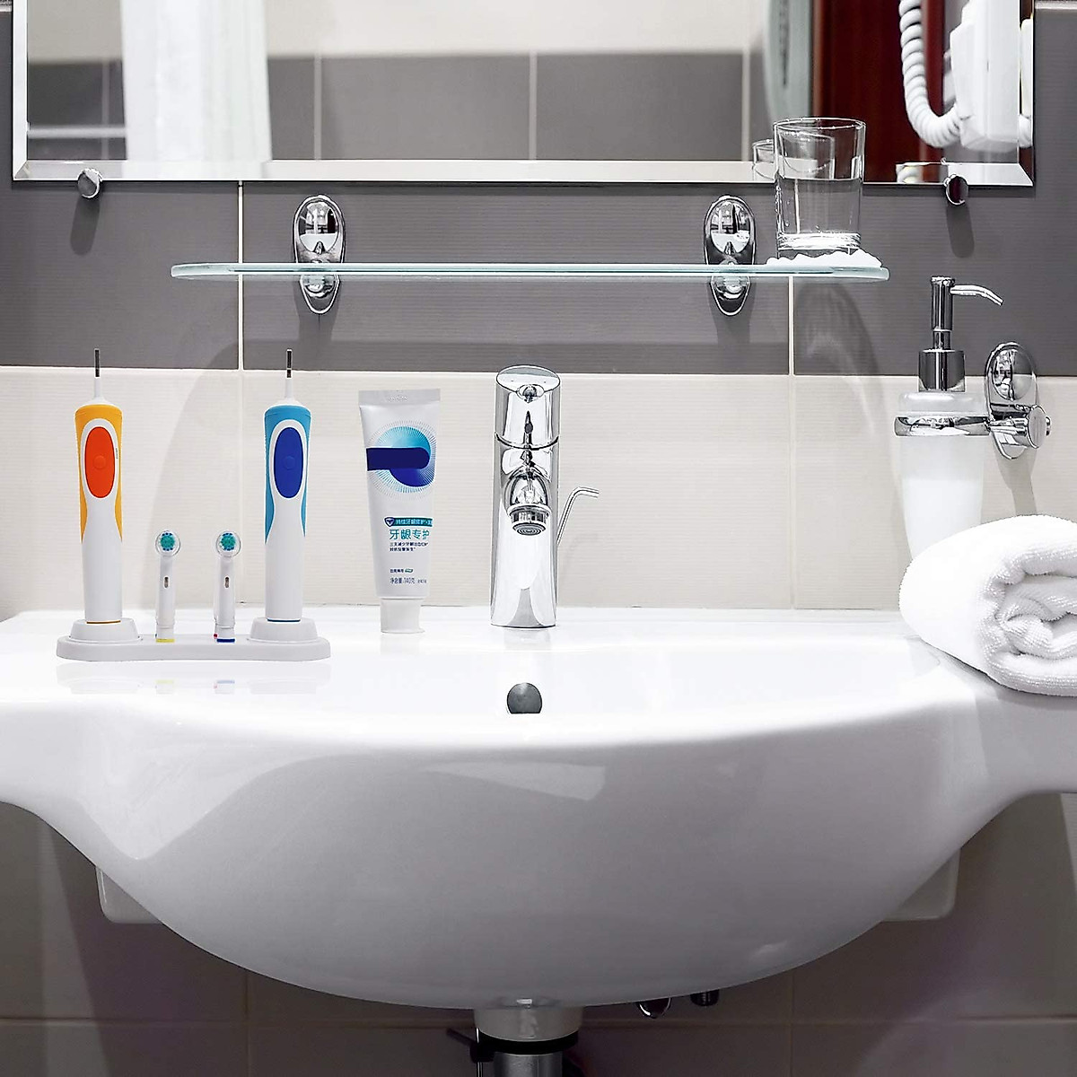 LazyMe Single/Couple Charger Holders Toothbrush heads Holder Compatible for Oral-B, for Oral-B D Series, PRO Series (Couple)