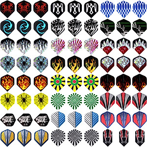 MaxMau Dart Flights,144 pcs Standard Shape Professional Flight Feather Replacement Tails Wing for Steel Tip and Soft Tip Darts