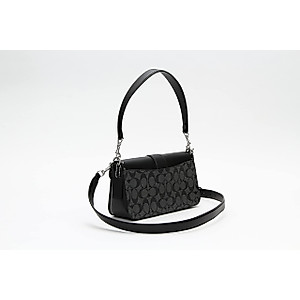 Coach Womens Georgie Shoulder Bag (Colorblock - Rivets - Graphite - Black)