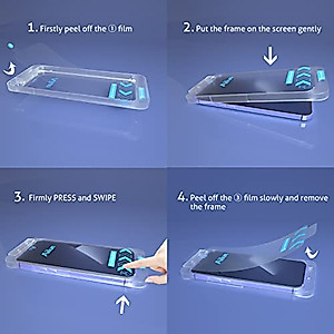 Ailun OnePeel Installation Frame Screen Protector for iPhone 14 Pro [6.1 inch] 2 Pack+2 Pack Camera Lens Protector,Sensor Protection,Dynamic Island Compatible,Tempered Glass,Case Friendly