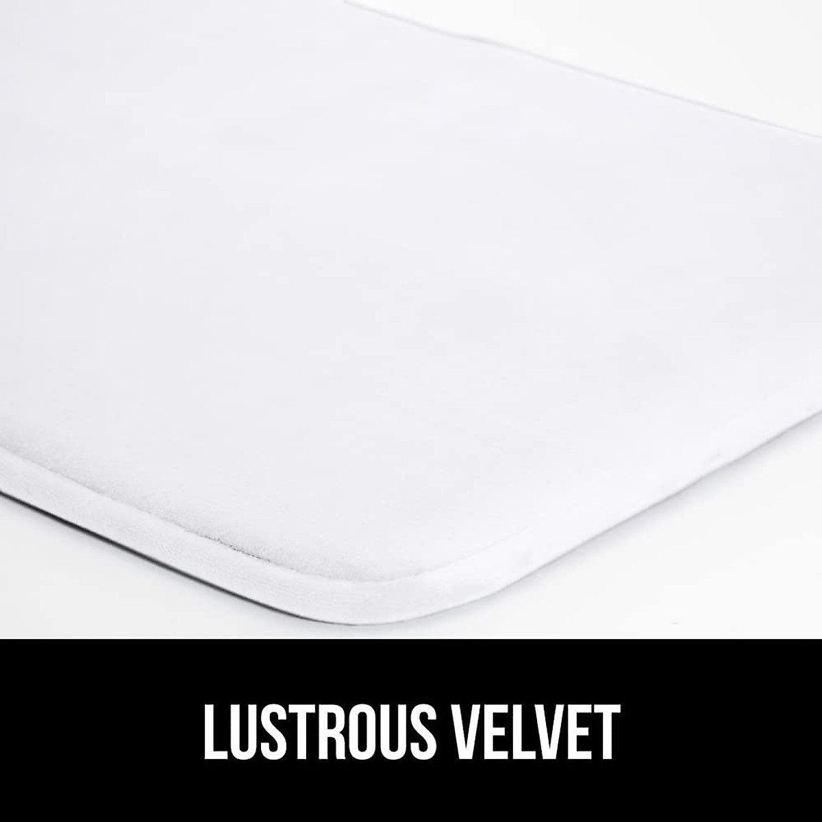 Gorilla Grip Thick Memory Foam Bath Rugs, Soft Absorbent Velvet Bathroom Mats, Durable Dots on Underside, Machine Washable Bathmat, Carpet Rug Room Decor for Shower Floor, 24x17 Mat, White