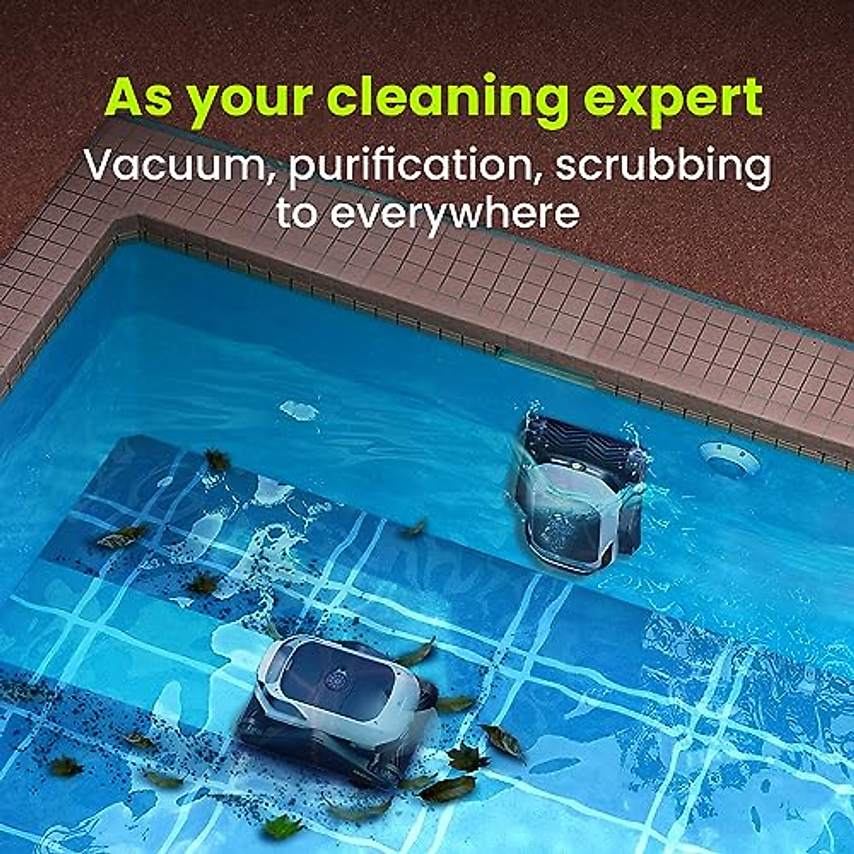 degrii Zima Pro Cordless Robotic Pool Cleaner - Wall & Waterline Cleaning, Smart Mapping Pool Cleaner with 180 µm Filter, Intelligent APP Control - All Pool Types