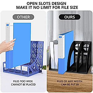 Lemical Sturdy Magazine File Holder Organizer No Width Limitation Book Rack Desktop File Folder Frames Dividers Document Storage Box File Rack File Sorter Office Supplies