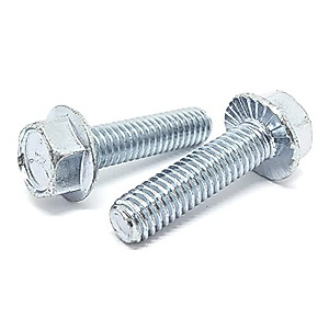 (25 Pieces) 1/4-28x1/2" Grade 5 Serrated Hex Flange Bolts Screws UNF Fine Full Threads Zinc Clear