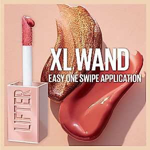 Maybelline Lifter Gloss, Hydrating Lip Gloss with Hyaluronic Acid, High Shine for Plumper Looking Lips, Topaz, Terracotta Neutral, 0.18 Ounce