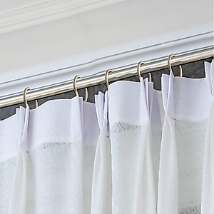 Qunclay 100 Set 1.26 Inch Metal Curtain Rings with Eyelets Curtain Hooks for Drapes and Metal Drapery Pin Drapery Hooks for Window Door Shower Bathroom Rings (Champagne)