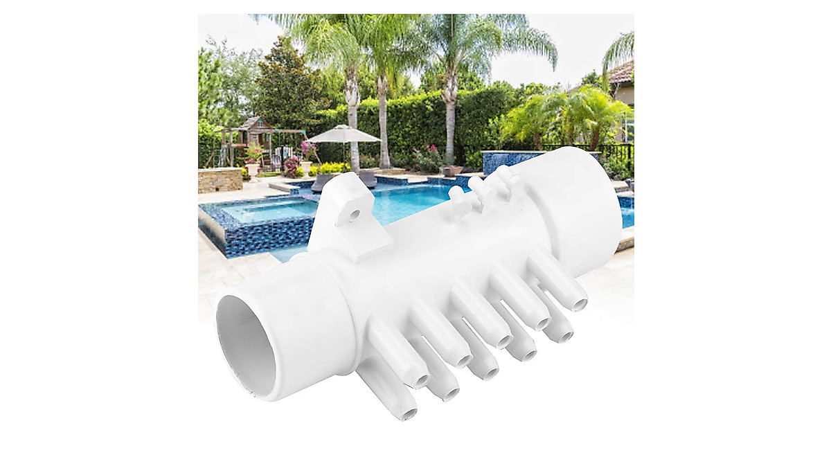 Fdit PVC Pool Plumbing Manifold - 10 Ports & 6 Plugs
