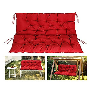 COSNUOSA Swing Replacement Cushions Waterproof Porch Swing Cushions 2-3 Seater Outdoor Swing Cushions for Outdoor Furniture Red 60x40 Inches