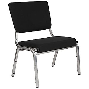 Flash Furniture HERCULES Series 1000 lb. Rated Black Antimicrobial Fabric Bariatric Medical Reception Chair with 3/4 Panel Back