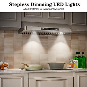 IKTCH 30 Inch Under Cabinet Range Hood, 900 CFM with 4-Speed Gesture Sensing & Touch Control, Stainless Steel Range Hood