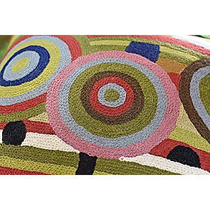 Kashmir Designs Hundertwasser Modern Pillow Cover | Beloved Gardens | Modern Outdoor Pillows | Abstract Couch Cushion| Modern Farmhouse Pillows | Mid Century Chair Cushions | Handmade Wool Size 18x18