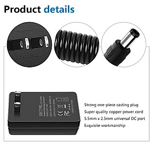 SHNITPWR 24V DC Power Supply Adapter 24 Volt 2A 48W AC to DC Converter Transformer 100~240V AC Input with 5.5x2.5mm DC Tip for 5050 3528 LED Strip 3D Printer CCTV Security System LCD Monitor