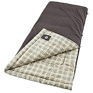 Coleman Heritage Big & Tall Cold-Weather Sleeping Bag, 10°F Camping Sleeping Bag for Adults, Comfortable & Warm Flannel Sleeping Bag for Camping and Outdoor Use, Fits Adults up to 6ft 7in Tall