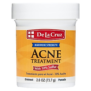 De La Cruz Sulfur Ointment - Cystic Acne Treatment for Face and Body - Daily 10 Min Spot Treatment Mask - Safe and Effective Game Changing Hormonal Acne Treatment that Clears Up Pimples - 2.6 OZ