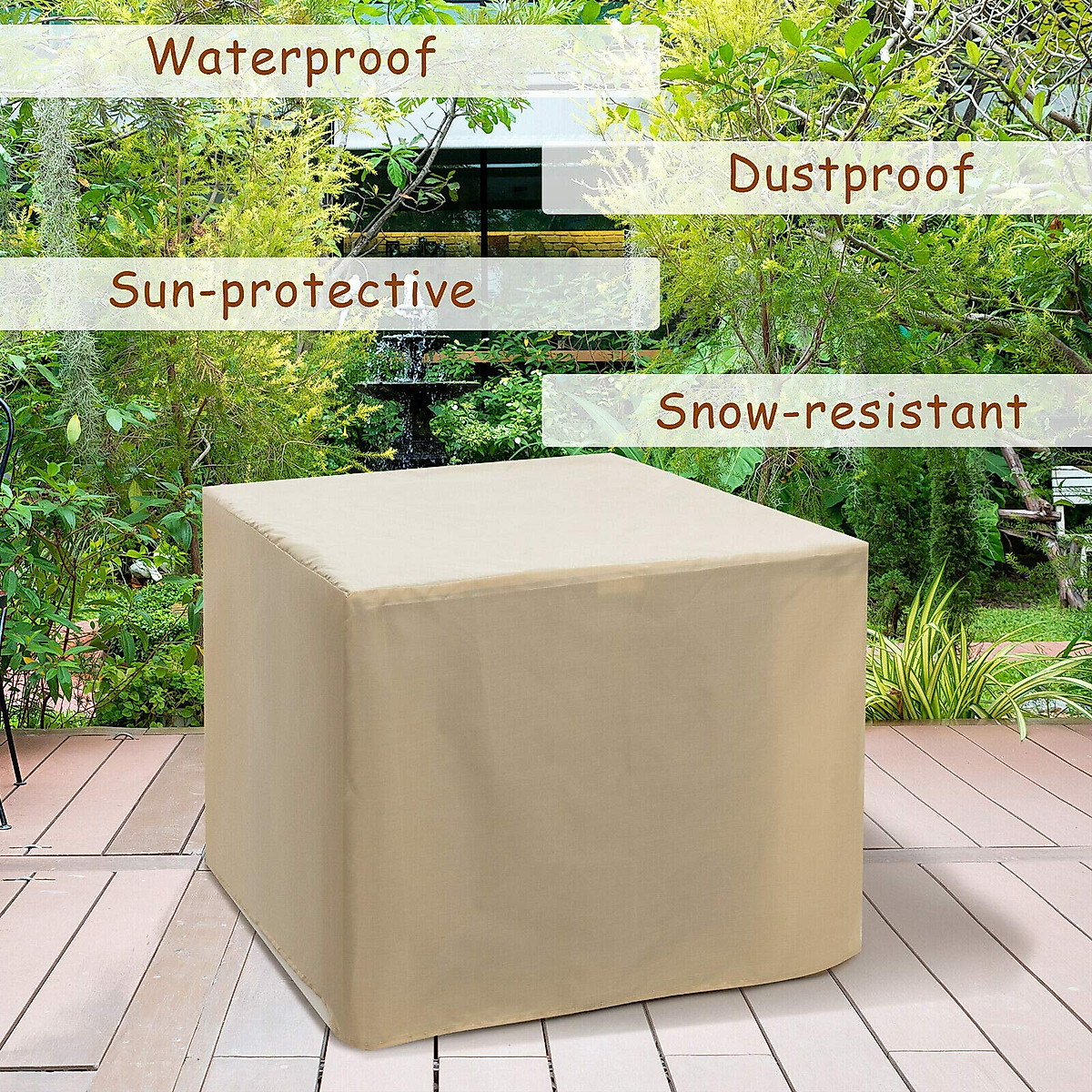 HAPPYGRILL Propane Gas Fire Pit Table Outdoor Patio Gas Burner Stove Fire Table, 50,000 BTU Propane Fire Pit Table with Lid