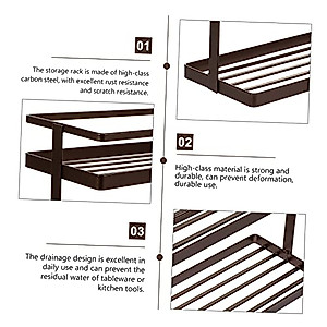 Alipis kitchen spice rack stackable shelves condiment bottle shelf cupboard organizers and storage kitchen cabinet kitchen organizer countertop shelf fruit make up carbon steel