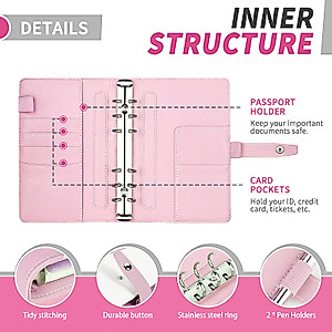 Onlyesh Budget Binder with Zipper Envelopes,Cash Envelopes for Budgeting,Money Organizer for Cash,Budget Binder with Cash Envelopes,28Pcs(Pink)