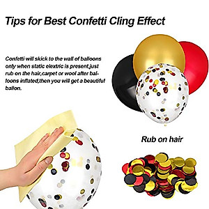 Red Black and Gold Confetti Balloons Kit,70pcs 12 inch Latex Balloons for Shower Wedding Christmas Halloween Valentine's Day Bachelorette Birthday Decorations,2 pcs Balloon Chain