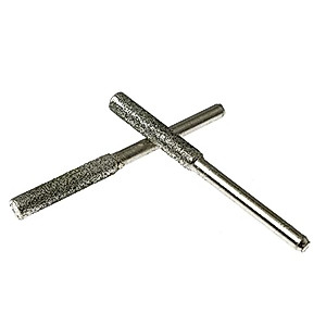 DZS ELEC Burr Grinding Stone File 12pcs 5/32inch (4mm) Electric Sure Sharp Replacement Sharpening Stone, Diamond Chainsaw Sharpener, Silver