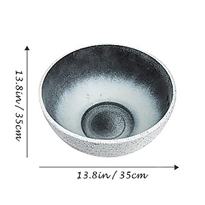 Happyyami Water Lily Water Planter Large Hydroponic Planter Garden Plant Bowl Flower Planting Container Home Garden Decoration Accessories Beige