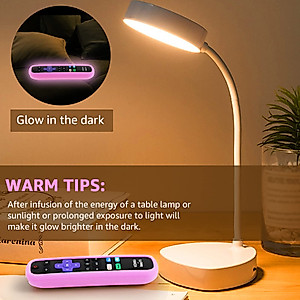 [4 Pack] SOTATOO Case for Roku Remote, Battery Cover for TCL Roku Smart TV Steaming Stick Remote, Silicone Protective Controller Universal Sleeve Skin Glow in The Dark Pink Orange Green Blue