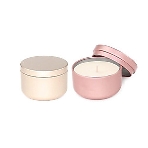 DIEWU 10Pcs Tin Candle Containers with Lids for Making Candles, Arts & Crafts, Empty Candle Jars with Lids(Brown)