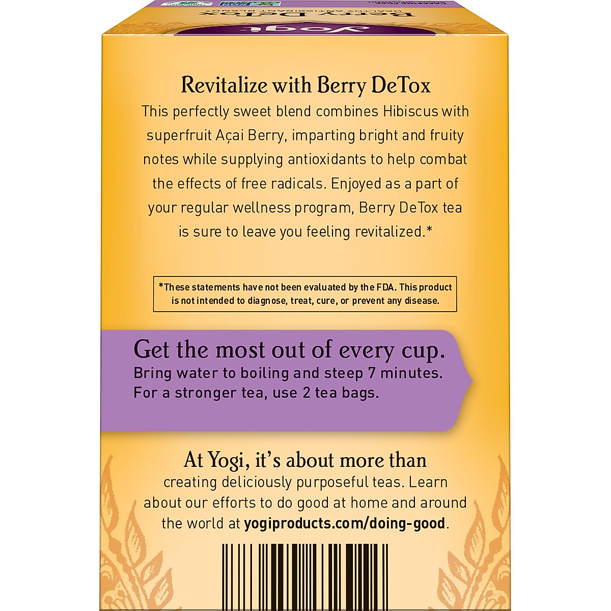 Yogi Tea - Berry DeTox Tea (6 Pack) - Healthy, Cleansing Antioxidant Blend - Caffeine Free - 96 Organic Herbal Tea Bags