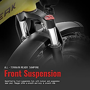 Hipeak Electric Bike for Adults, Ebike 750W/48V/15Ah, 20" x 4.0" Fat Tires Electric Bike Folding Ebikes with Removable Battery, Foldable Adults Electric Bicycles Front Suspension