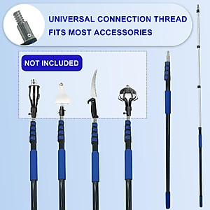 Karveden 28FT Reach Light Bulb Changer for High Ceilings with Pole, 5-20FT Light Bulb Extension Pole Changer with Baskets and Suction Cup for High Ceilings and Recessed Lights, Blue