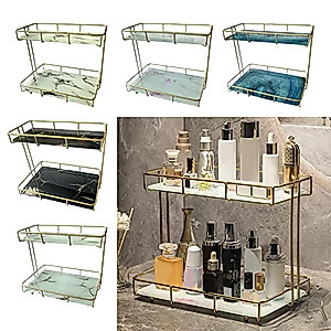 ＫＬＫＣＭＳ 2-Tier Standing Rack Cosmetic Organizer Holder Makeup Holder Bathroom -