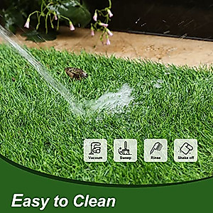 LINLA Artificial Grass Door Mat，42x35 Inches Outdoor Rug Synthetic Fake Dog Grass Mat Turf Waterproof Durable Doormat for Indoor Entryway, Outside Patio, Lawn, Garden