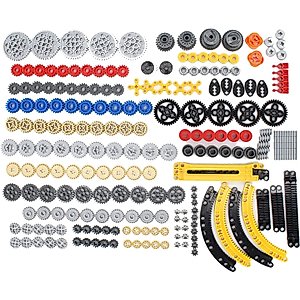 SEEMY 233PCS Gear Set for Technic Series Parts Compatible with Lego Technic Parts, DIY Gears Assortment Pack(Liftarm, Pins, Axles, Connectors) for Technic Building Blocks Set (Gear Set)