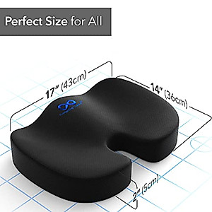 Everlasting Comfort Seat Cushion and Lumbar Support Pillow Combo - Chair Pads Reduce Tailbone Pressure and Improve Back Comfort - Gel Infused Memory Foam Chair Cushions for Home, Car, Travel