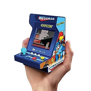 MY ARCADE Mega-Man Pico Player: 3.7" Playable Portable Tiny Arcade Machine with 6 Retro Games, 2" Screen Color Display, Small