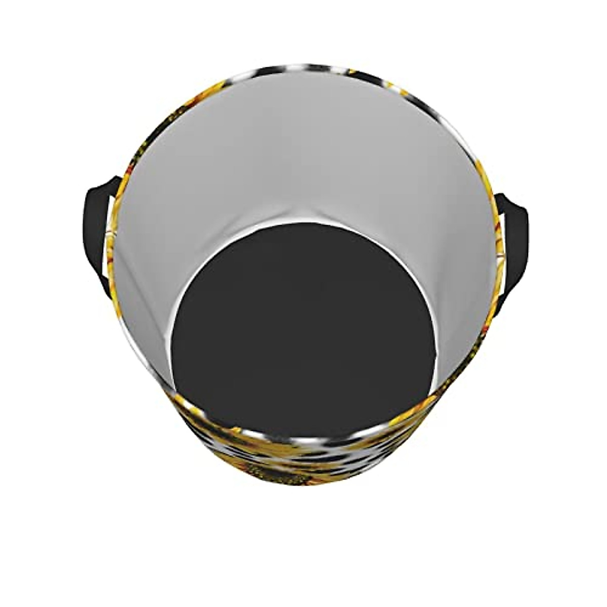 KiuLoam Sunflowers On Cow Print 19.6 Inches Large Storage Basket Collapsible Organizer Bin Laundry Hamper for Nursery Clothes Toys