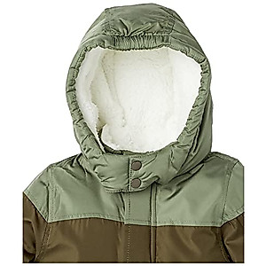OshKosh B’gosh Boy's Hooded Baby Winter Coat, Olive DRAB, 4 Years