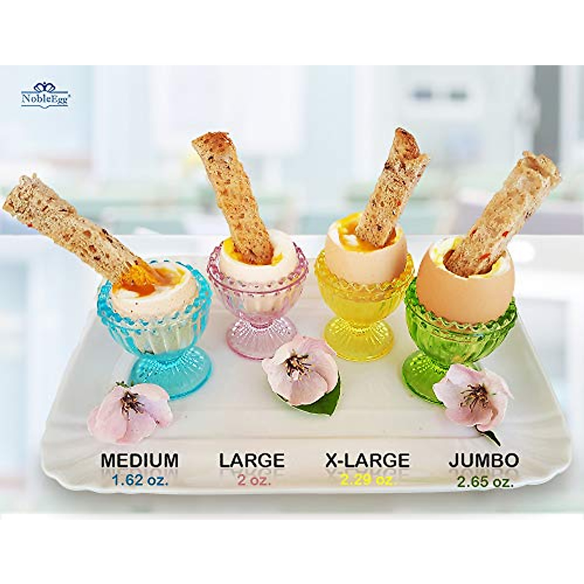 NobleEgg Antique Style Egg Cups for Soft Boiled Eggs | Set of 4 | Egg Timer Pro | 18/10 Egg Spoons | Egg Topper | Premium Gift/Storage Box