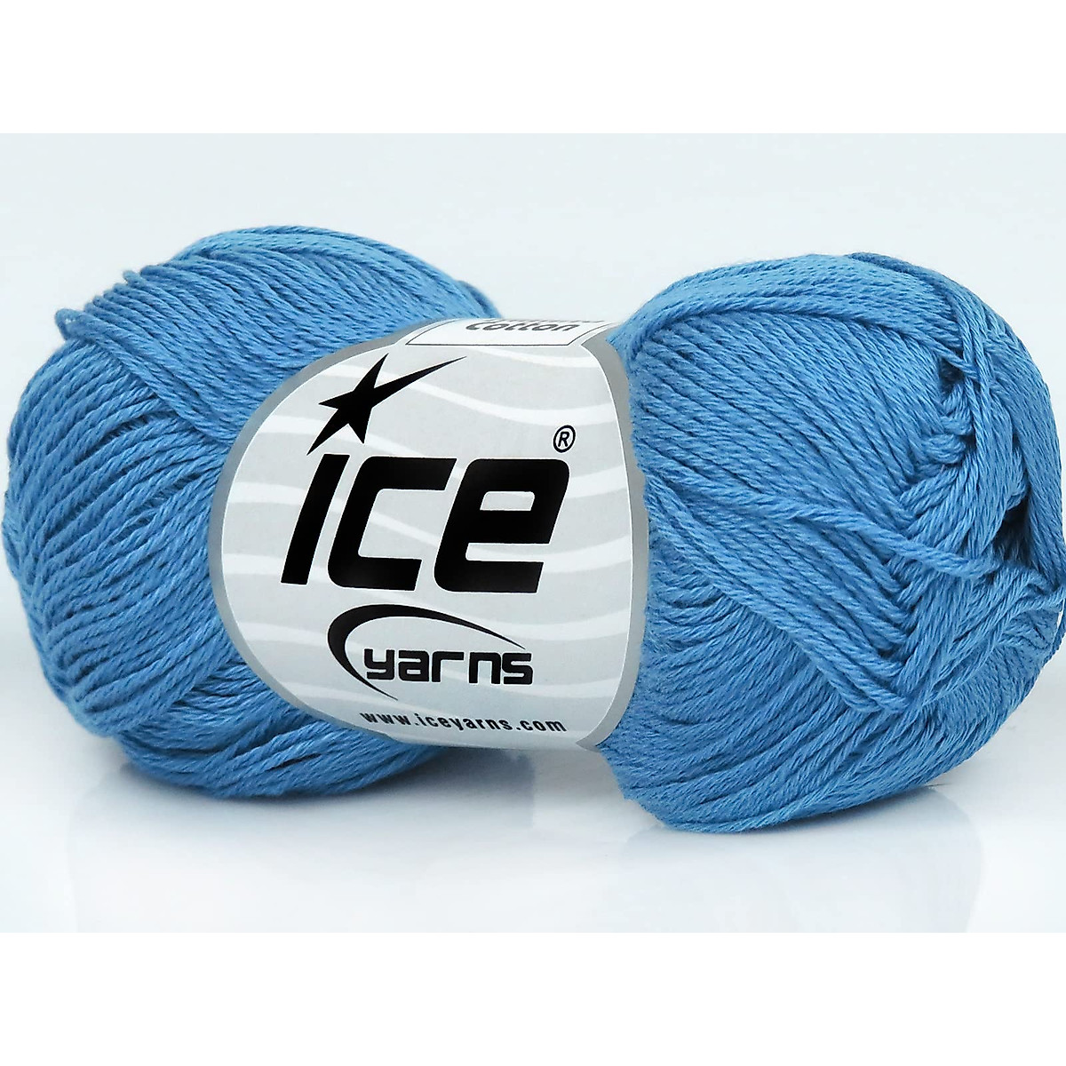 Lot of 6 Skeins Ice Yarns Almina Cotton (100% Mercerized Cotton) Yarn Blue