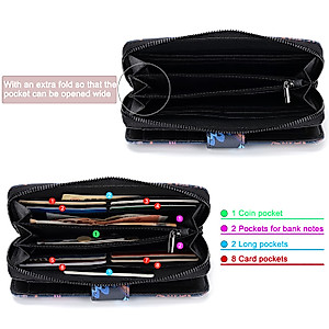 TAN.TOMI Womens Wallets, RFID Blocking Wallet for Women made of smooth and soft Vegan Leather, RFID Wallet Women